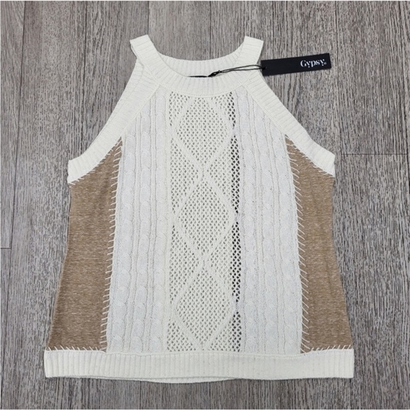 Gypsy 05 | Tops | Nwt Gypsy 5 White Crochet Knitted Top Msrp 38 Sizes M ...